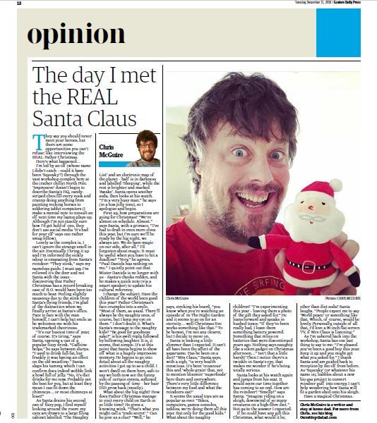 The day I met the REAL Santa Claus – Chris McGuire: Writer